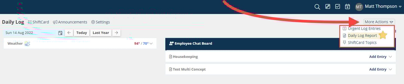 ShiftForce Help Articles How to Print Daily Log